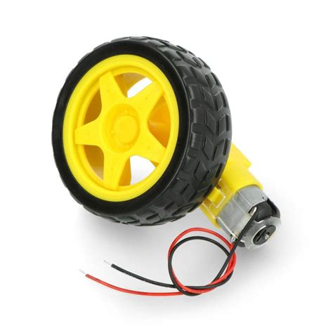 Wheel Dc Motor 65x26mm 5v With 48 1 Gear Wires Botland Robotic Shop