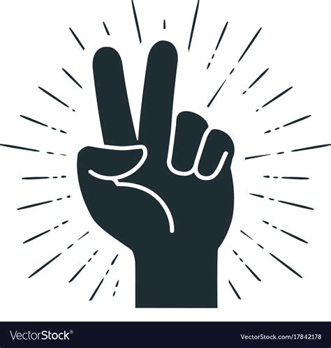 Victory Gesture Hand Two Fingers Raised Up Vector Image