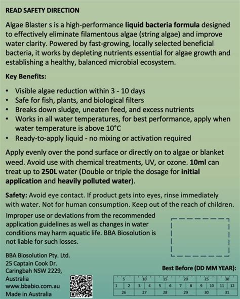Bba Purepond Algae Blaster