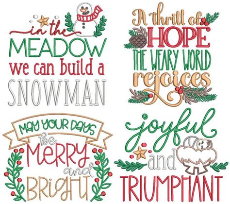 Christmas Lyrics 1 Machine Embroidery Designs By Juju