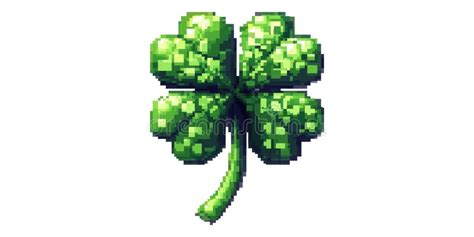 Pixel Four Leaf Clover Stock Illustrations 55 Pixel Four Leaf Clover