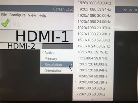 Display Different Resolutions HDMI 1 HDMI 2 In Screen Layout Editor