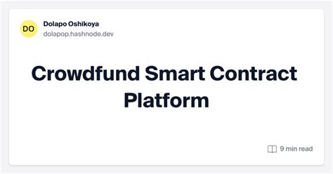 Dolapo Oshikoya On Linkedin Crowdfund Smart Contract Solidity