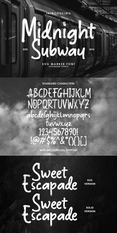 Midnight Subway SVG Marker Font Svg Font Textured Font Textured