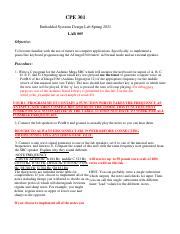 Lab05 Pdf CPE 301 Embedded Systems Design Lab Spring 2021 LAB 05