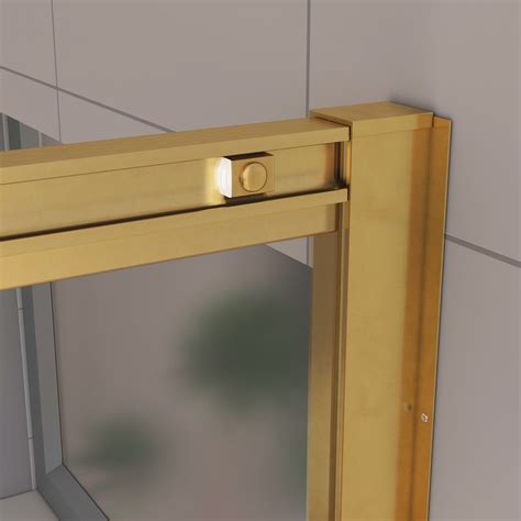 Venice 1000 X 700mm Brushed Brass Rectangle Sliding Door 3 Sided Shower