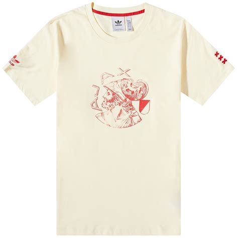 Adidas Ajax Crest T Shirt Cream White End Us