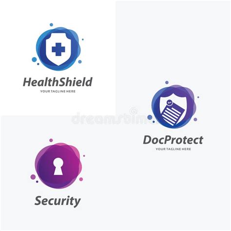 Collection Of Healthy Document Security Logo Design Template Stock