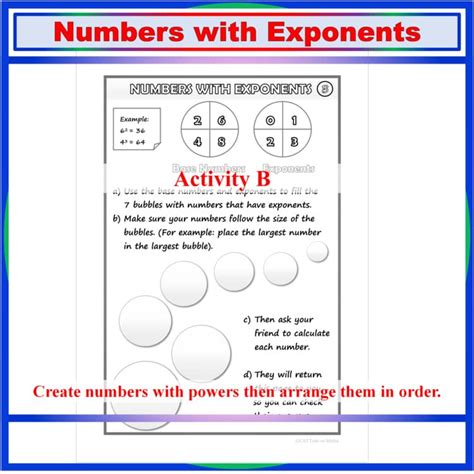 Exponents Indices Numbers With Exponents Fun Activities Tpt