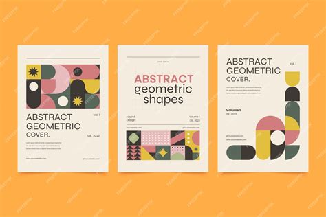 평면 디자인 추상 표지 템플릿 무료 벡터