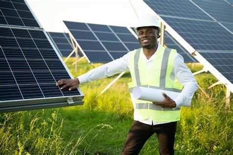 Premium Photo Photovoltaic Green Energy Technology Worker At Solar Panel Plant