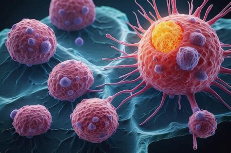 Premium Photo Cancer Cell Tumor With Metastases Closeup Microscope