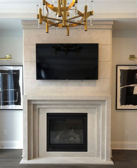 Amalfi Cast Stone Fireplace Mantel Surround Modern Luxury Etsy Stone Fireplace Mantel
