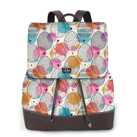 Honeii Easter Egg Rint Leather Backpacktrendy Leather Backpackpu