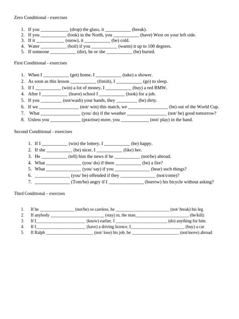 Conditionals 0 1 2 3 Pdf