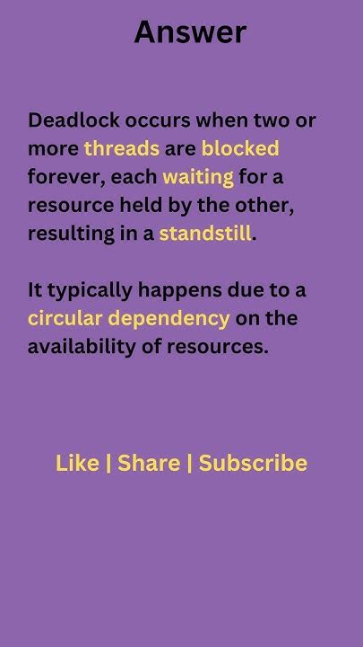 Deadlock In Java Multithreading Java Interview Question Javashorts Multithreadinginjava