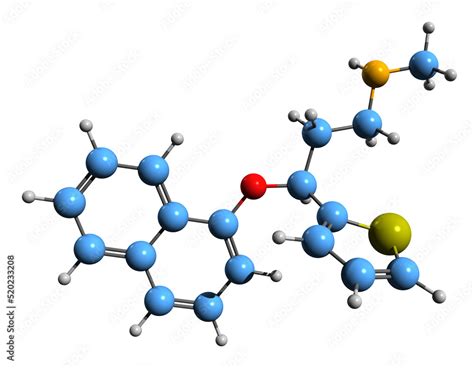 ภาพประกอบสต็อก 3d Image Of Duloxetine Skeletal Formula Molecular