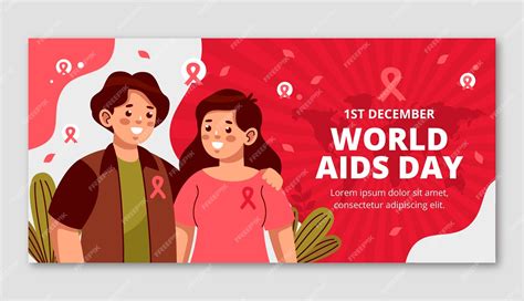 Free Vector Flat World Aids Day Horizontal Banner Template