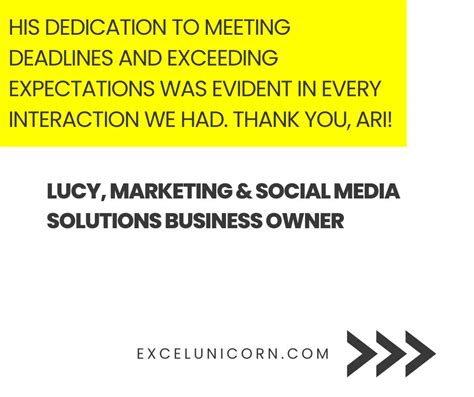 Excel Unicorn On Linkedin “ari S Attention To Detail And Expertise In