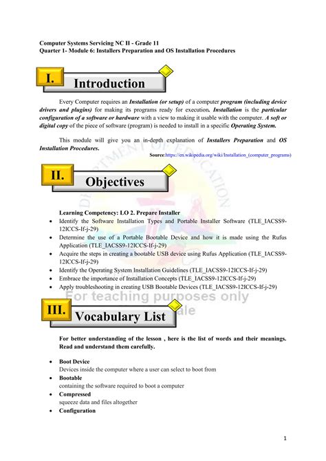 css g11 module 6 q1 computer systems servicing for grade 12 pdf