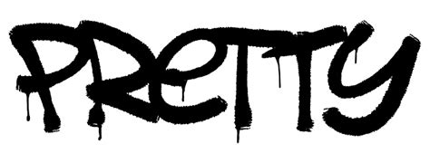 예쁜 단어 낙서 흑인과 백인 에어 브러시 스프레이 페인트 타이포그래피 검은색에 대한 스톡 벡터 아트 및 기타 이미지 검은색