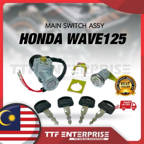 Honda Wave125 Main Switch Assy Kunci Key Set Suis Suiz Kunci Wave 125