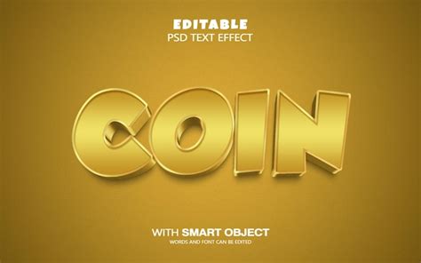 Premium Psd Coin Text Effect