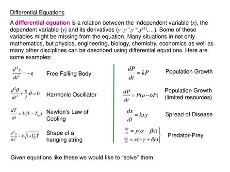 PPT Numerical Solutions Of Differential Equations PowerPoint