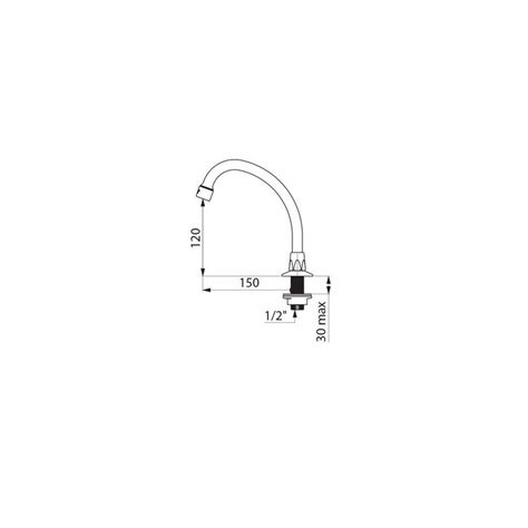 Delabie Bec Col De Cygne Orientable 150mm M1 2 Brise Jet Antitartre