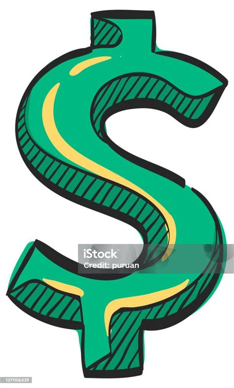 색상 드로잉의 달러 기호 아이콘 1 센트에 대한 스톡 벡터 아트 및 기타 이미지 1 센트 가격 개념 Istock