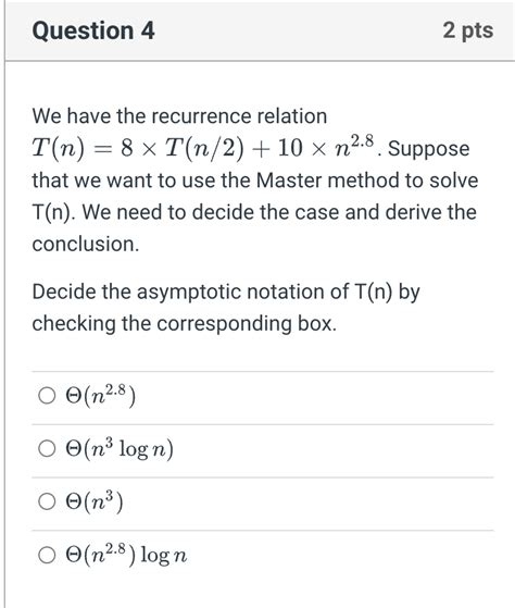Solved We Have The Recurrence Relation Chegg