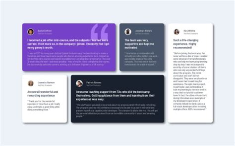 Frontend Mentor Responsive Testimonials Grid Section With CSS Grid Coding Challenge Solution