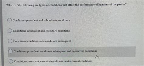 Solved Which Of The Following Are Types Of Conditions That