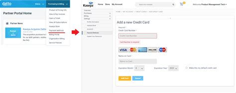 Payment Methods And Account Settings