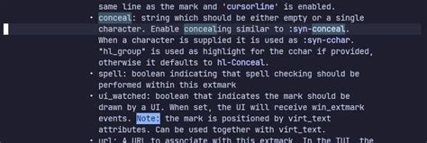 Anyone Know What Conceal Actually Does In Nvimbufsetextmark R