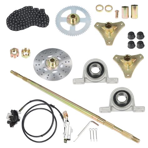 Go Kart DIY Rear Live Axle Kit With Sprocket Hub Brake Assembly Chain Replacement For Drift