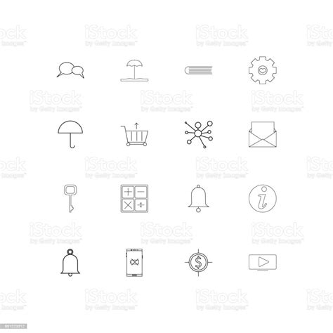 웹 및 텍스트 간단한 선형 아이콘 설정합니다 개요 벡터 아이콘 0명에 대한 스톡 벡터 아트 및 기타 이미지 0명 계산기 디자인 Istock