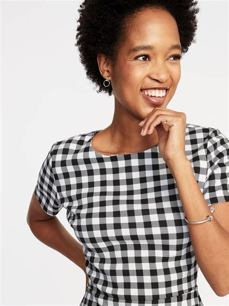 Gingham Ponte Knit Sheath Dress For Women Old Navy Knit Sheath