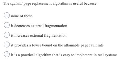solved the optimal page replacement algorithm is useful