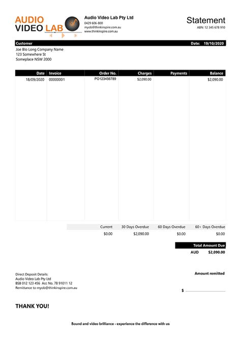 Myob And Accountright Form Template Designs Thinkinspire For Small