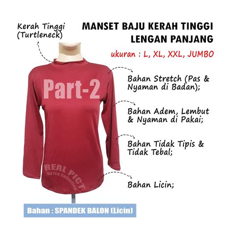 Jual Manset Baju Adem Dalaman Baju Wanita Manset Jumbo Inner Turtle