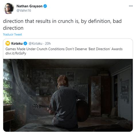 Games Made Under Crunch Conditions Dont Deserve ‘best Direction