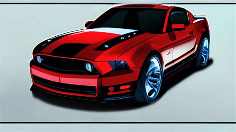 Ford Mustang Red Hyperrealistic Graphic · Creative Fabrica