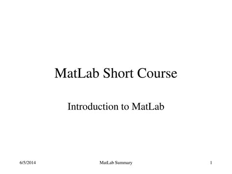 ppt matlab short course powerpoint presentation free download id
