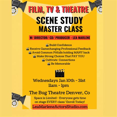Film Tv And Theatre Scene Study Workshop The Bug Theatre