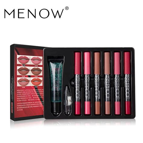 MENOW Brand Make up set 6 kiss proof Lipstick & Pencil sharpener ...