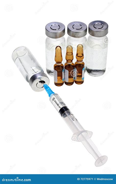 Syringe Medicine Bottles And Ampules Stock Image Image Of Liquid