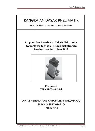 Katup Pneumatik Rangkaian Dasar Pneumatik