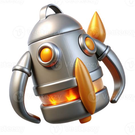 Wonderful Classic Silver Jetpack With Flames Cutout Authentic 57874317 Png