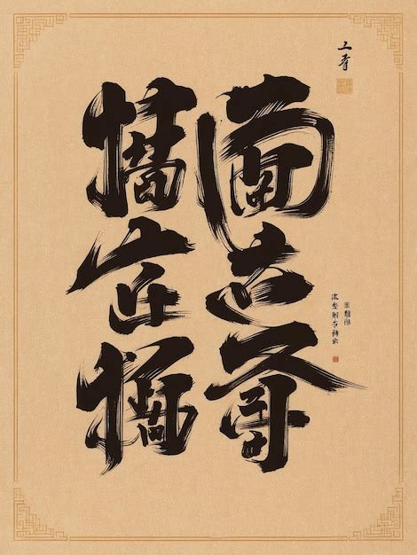 Elegant Chinese Calligraphy Premium Ai Generated Image